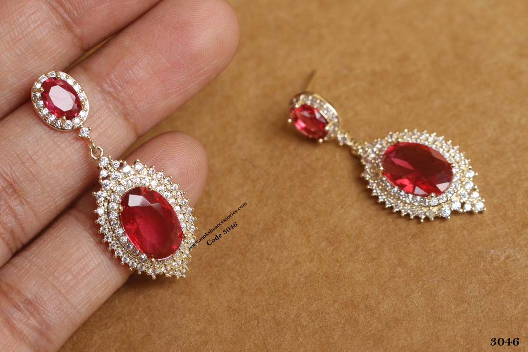 Ruby stone earrings – Moksha Accessories