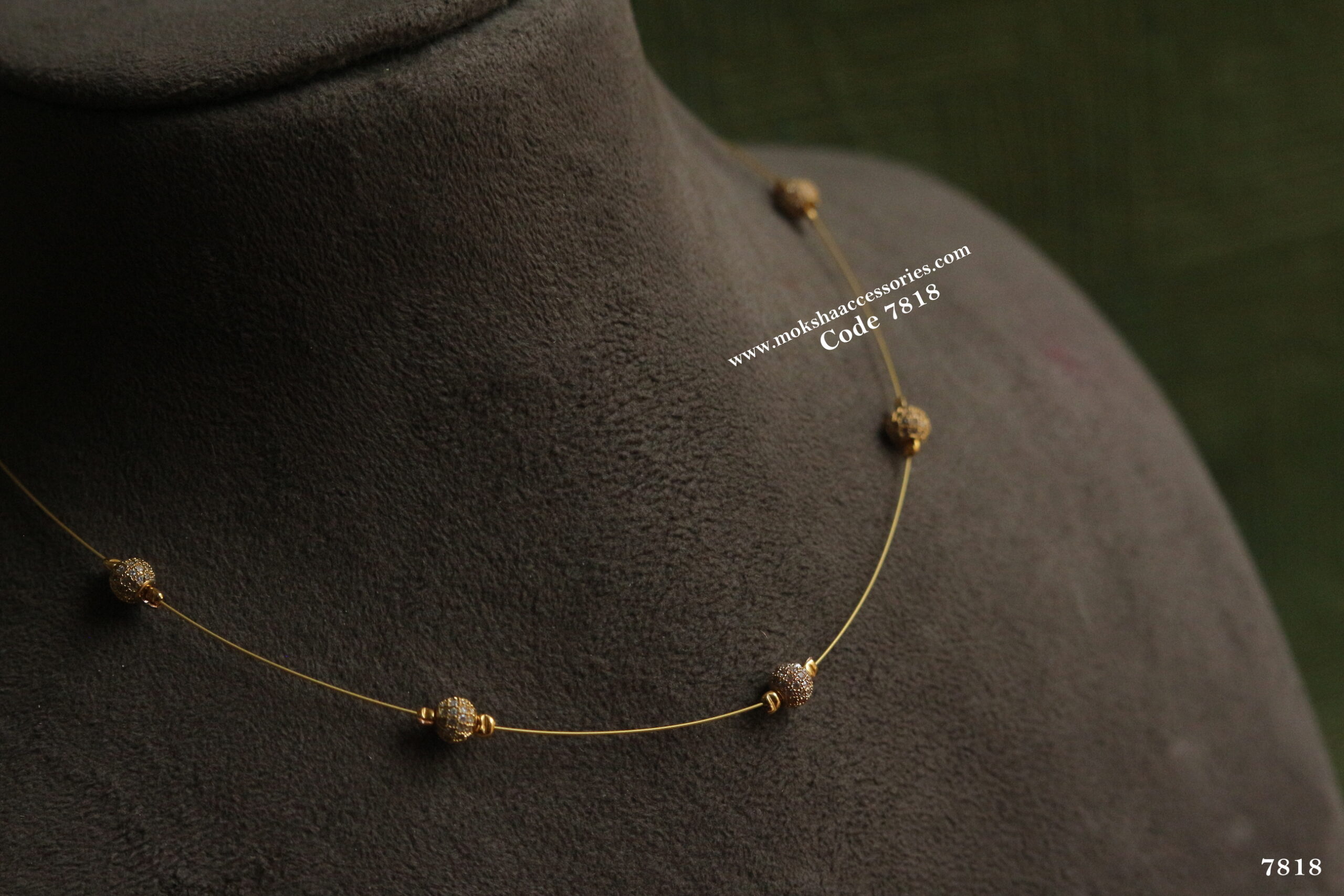 Invisible chain with cz balls – Moksha Accessories