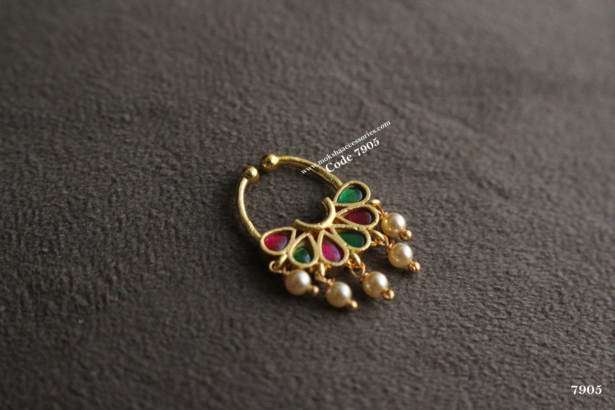 Nath with multicolor stone – Moksha Accessories